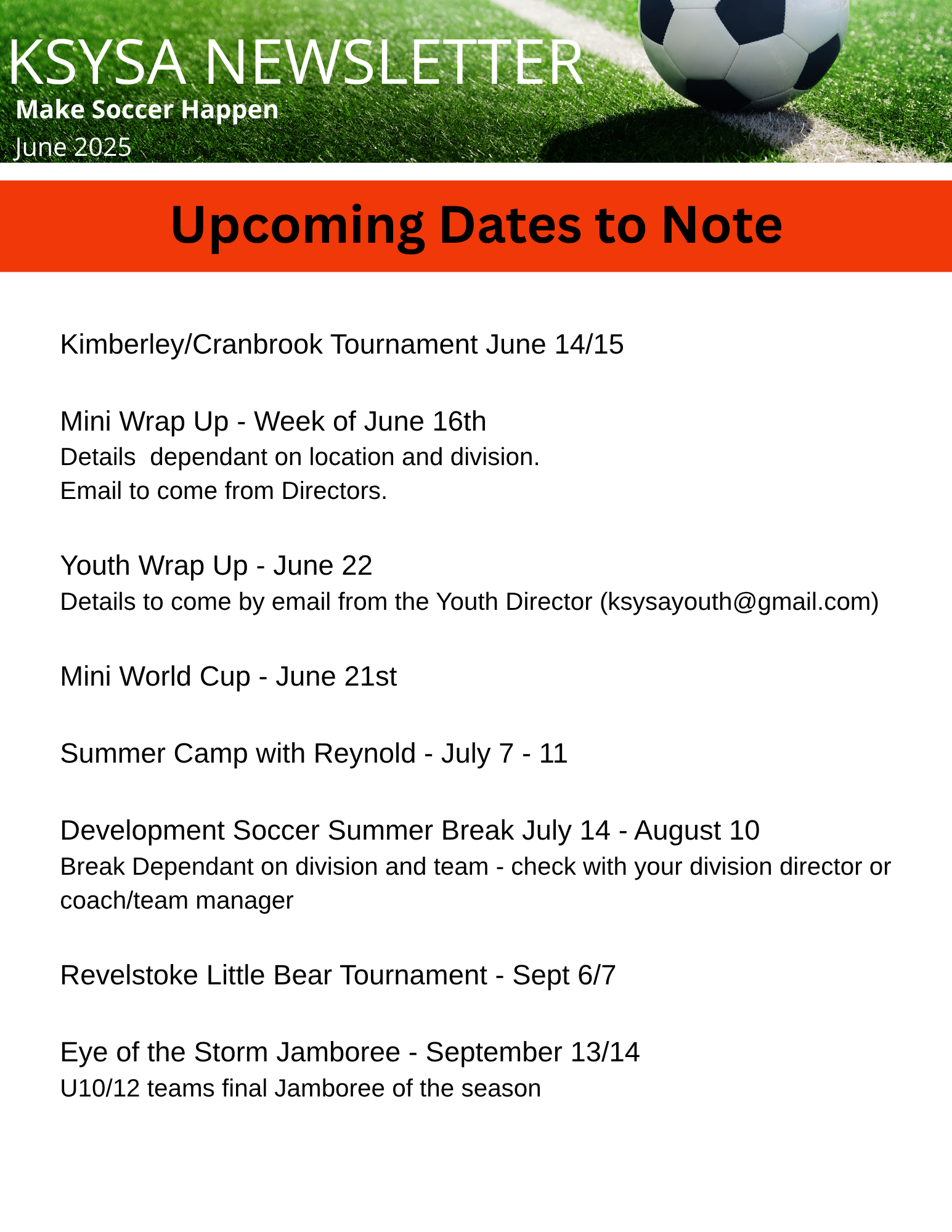 June Newsletter – Kootenay South Youth Soccer Association